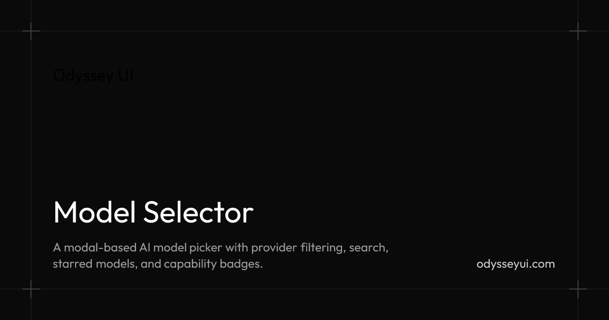 Model Selector - Odyssey UI